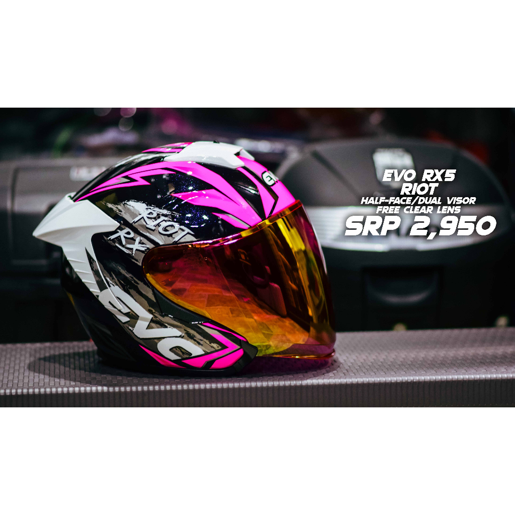 Evo RX5 Riot (Half-face, dual visor) | Shopee Philippines