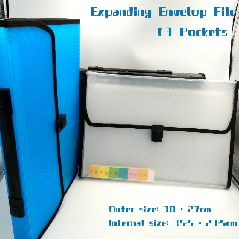Expanding Envelop File with Handle Long Plastic Accordion File Folder ...