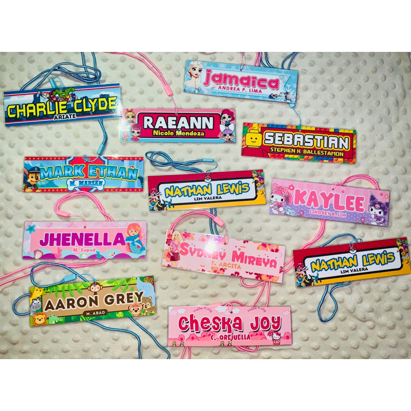 ANY THEME SCHOOL NAME PLATES NAME TAG FOR KIDS NAME TAG Personalized ...