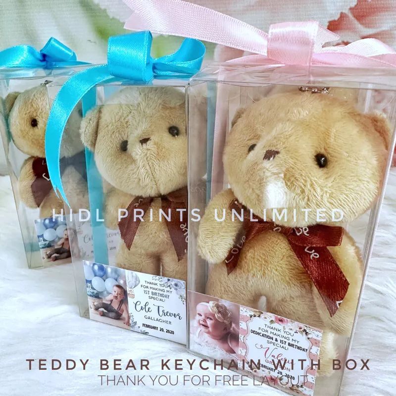 COD Teddy Bear in Box with Thank you tag Christening Souvenirs Birthday ...