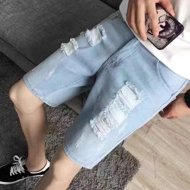 Est toi High quality maong shorts Tattered denim short for men | Shopee ...