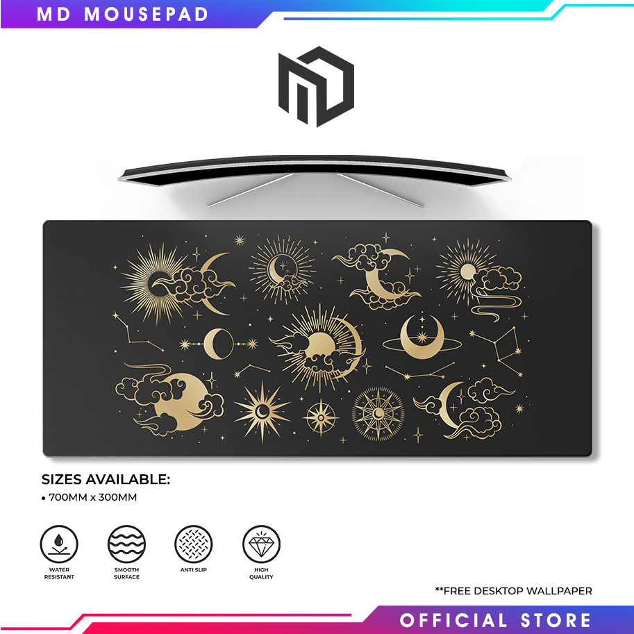 MD Mousepad | Stars and Moon | Extended Large Gaming Mouse pad | Shopee ...
