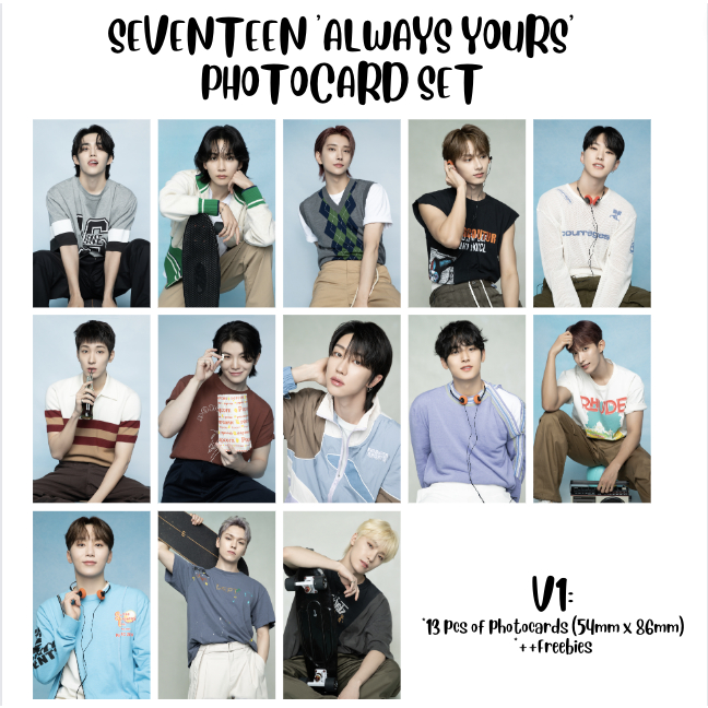 SEVENTEEN ALWAYS YOURS JP ALBUM PHOTOCARD SET FANMADE SVT CARAT Mingyu Hoshi Joshua Jun Minghao ...