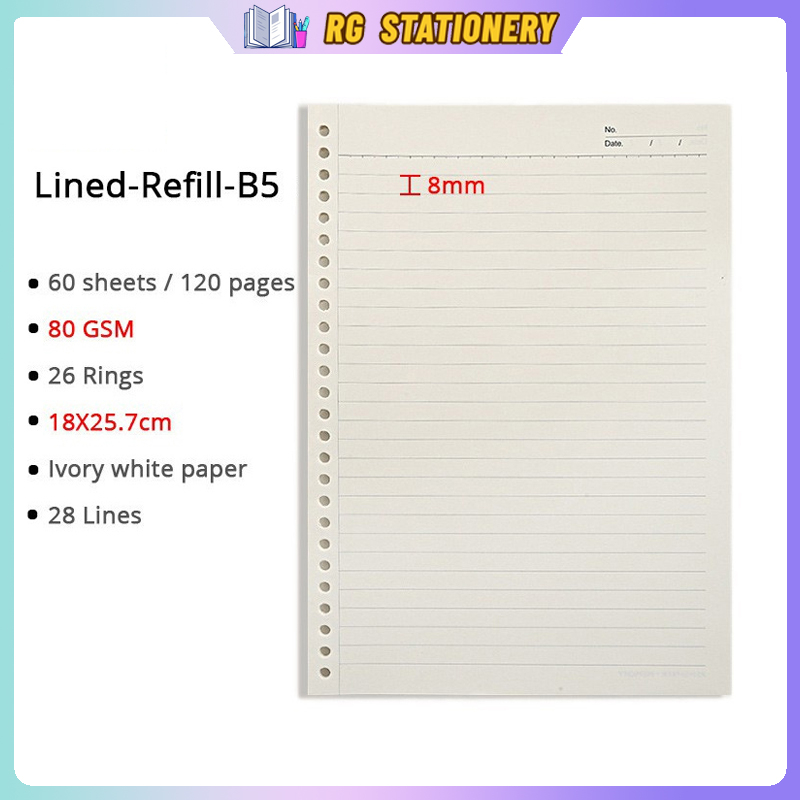 Binder Refill 20 26 30 Holes Loose Leaf Notebook Refill Replacable
