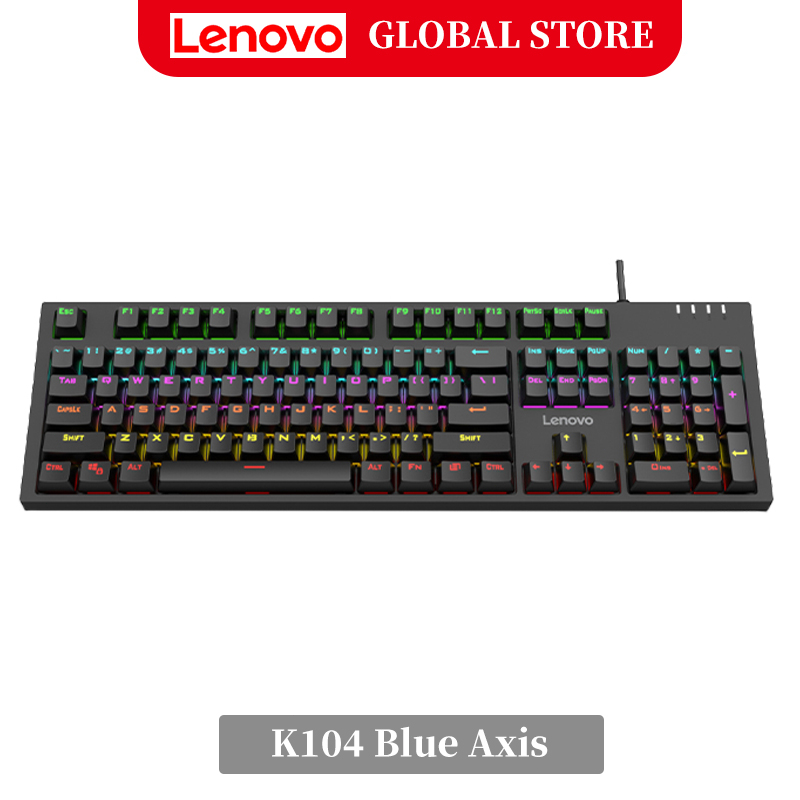 Lenovo K104 Mechanical Keyboard Office Gaming Wired Led For Computer ...