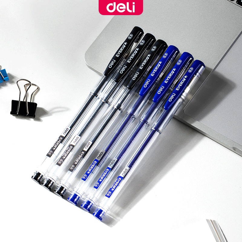 Deli Gel Pen 0.5mm Black/Blue Ballpen Sign Pen Student Writing Pen ... Deli Gel Pen 0.5mm Black/Blue Ballpen Sign Pen Student Writing Pen ...