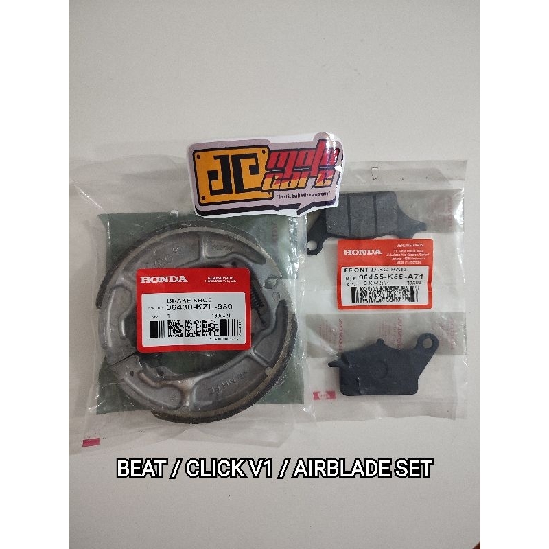 HONDA BRAKE PAD AND BRAKE SHOE SET FOR BEAT FI / CLICK V1 / AIRBLADE ...