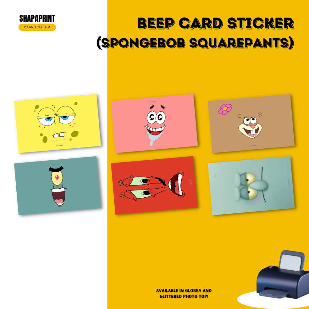SHAPAPRINT Beep Card Sticker [Spongebob Squarepants] | Shopee Philippines