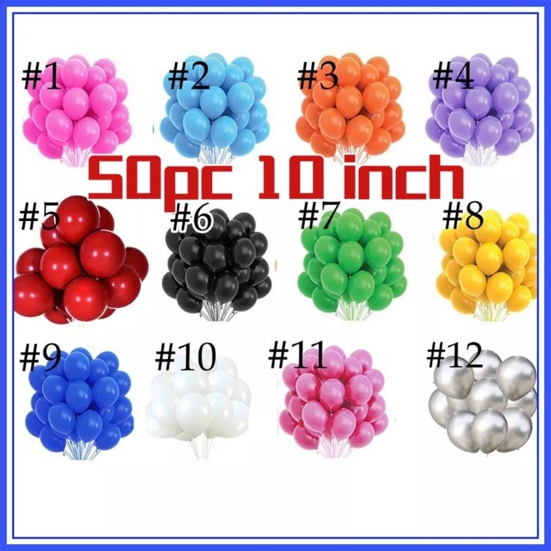 50pc 10 inch metallic glossy latex balloons Birthday decor Party ...