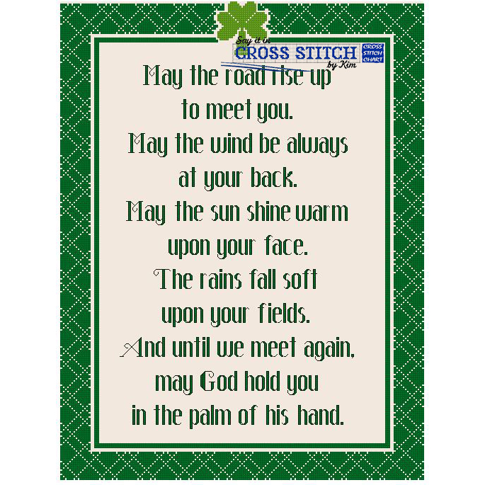 Cross Stitch PATTERN Only -Irish Blessing Sampler -Green Borders ...