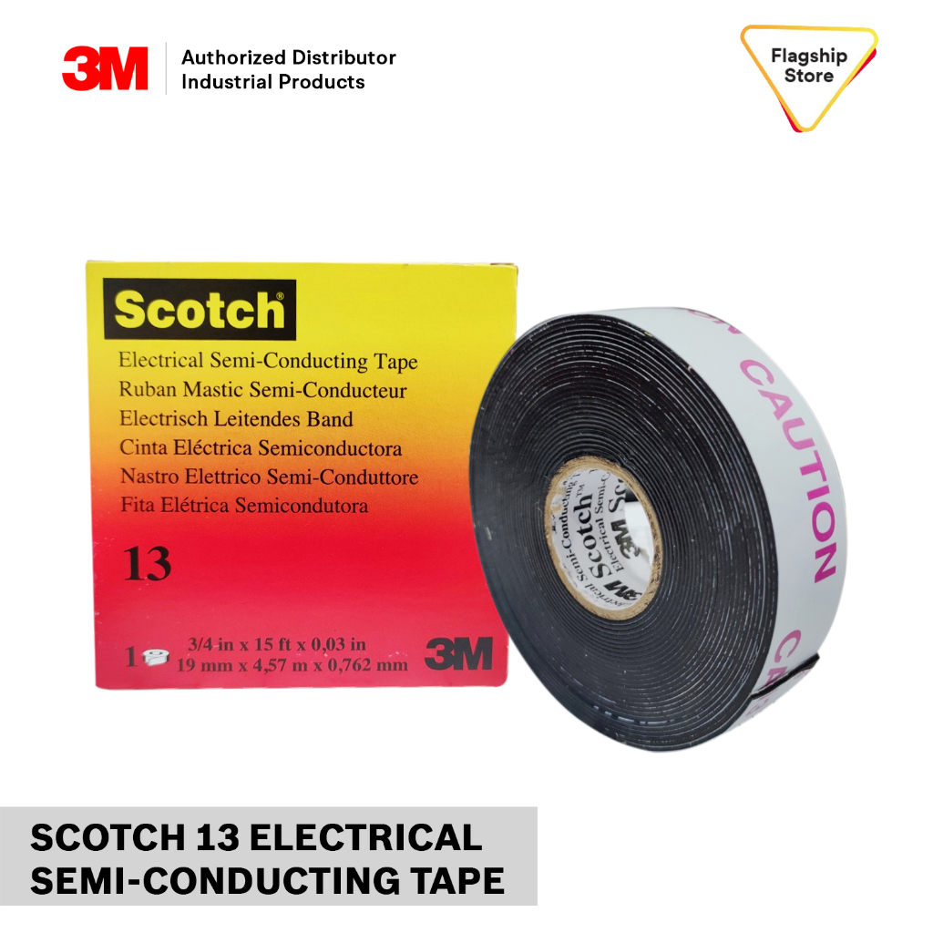 3M SCOTCH® 13 ELECTRICAL SEMI-CONDUCTING TAPE 19MMX4.57M | Shopee ...
