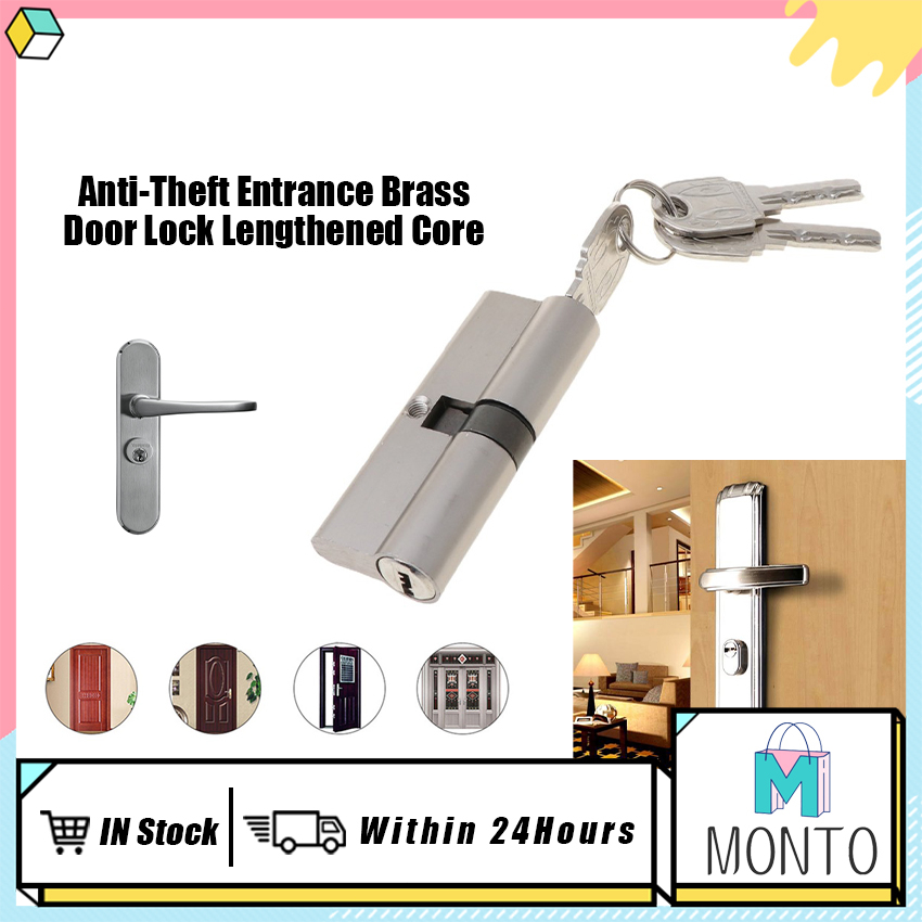 70mm Aluminum Cylinder Security Door Lock Lengthened Core Anti-Theft ...
