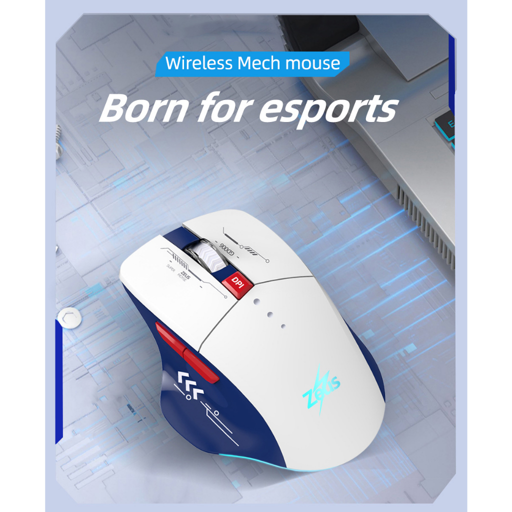 Zeus x INPHIC 2.4G Wireless Mouse Rechargeable Mechanical Office Gaming Mouse PC Laptop Mice ...