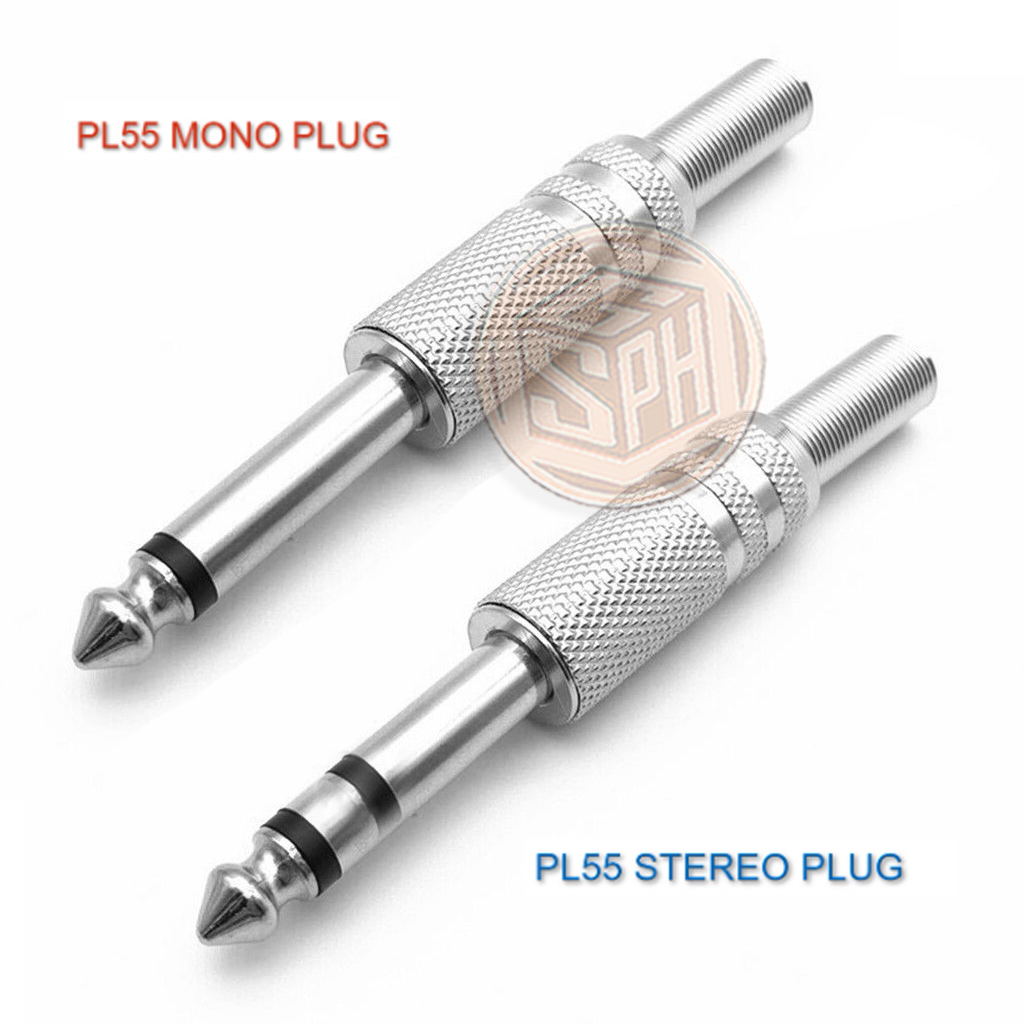 PL55 Mono/Stereo Plug Metal With Spring Protector | Shopee Philippines