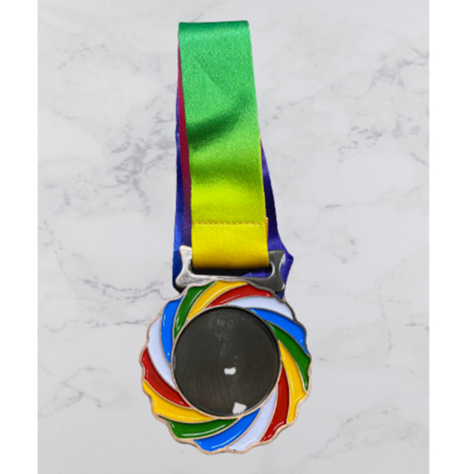 Blank Medal RAINBOW DESIGN MEDAL 5CM COLORED LACE ( GOLD \ SILVER ...