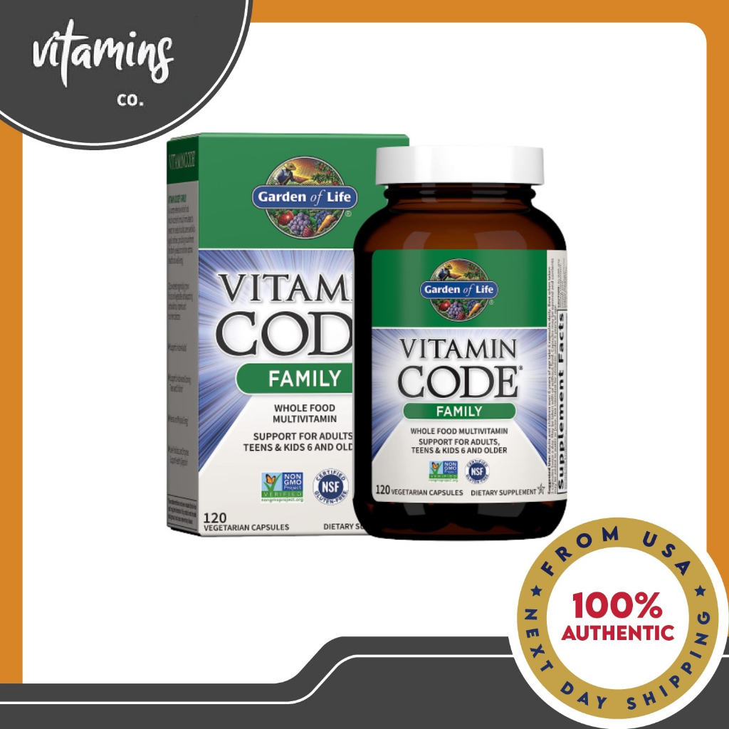 Garden of Life Vitamin Code Family, Multivitamin for Adults, Teens and ...