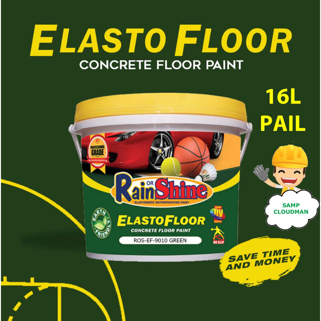 Rain or Shine Elastofloor 16L Pail Water based Coating Elastomeric ...
