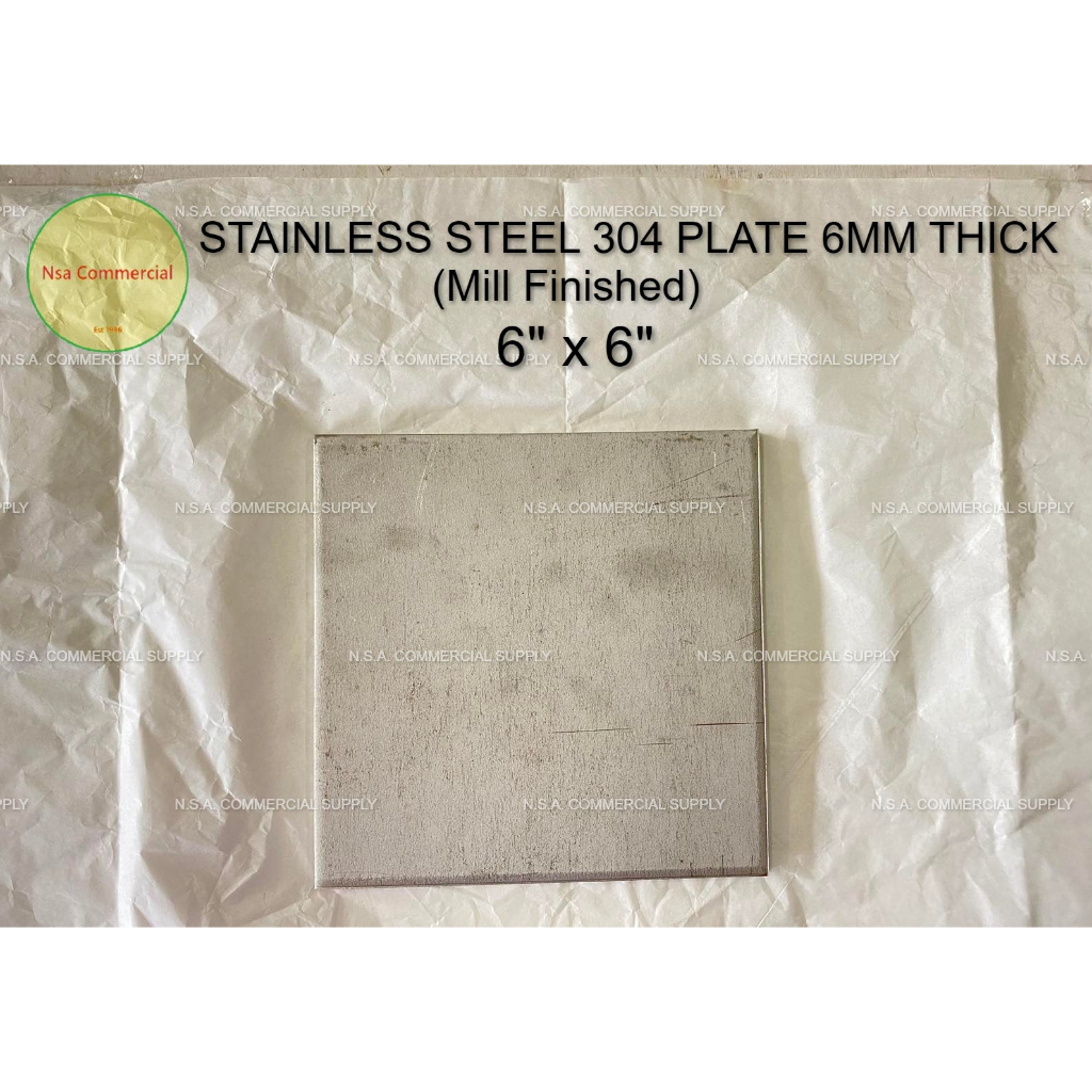 Stainless Steel 304 Plate 6mm Thick 152mmx152mm (6"x6") | Shopee ...