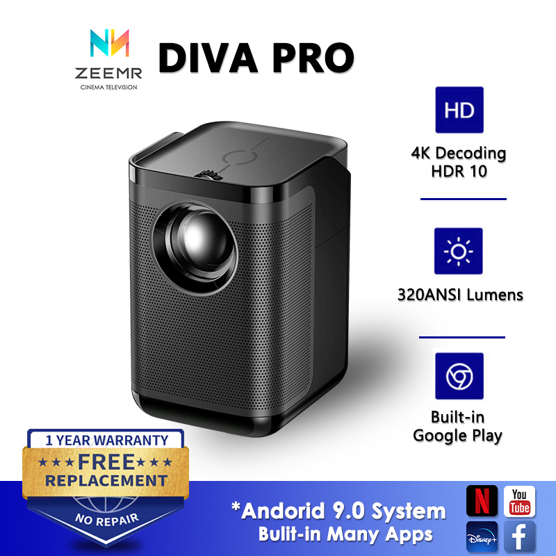 ZEEMR Diva Pro Mini Projector Home Smart Small Projector AI Support 4K ...