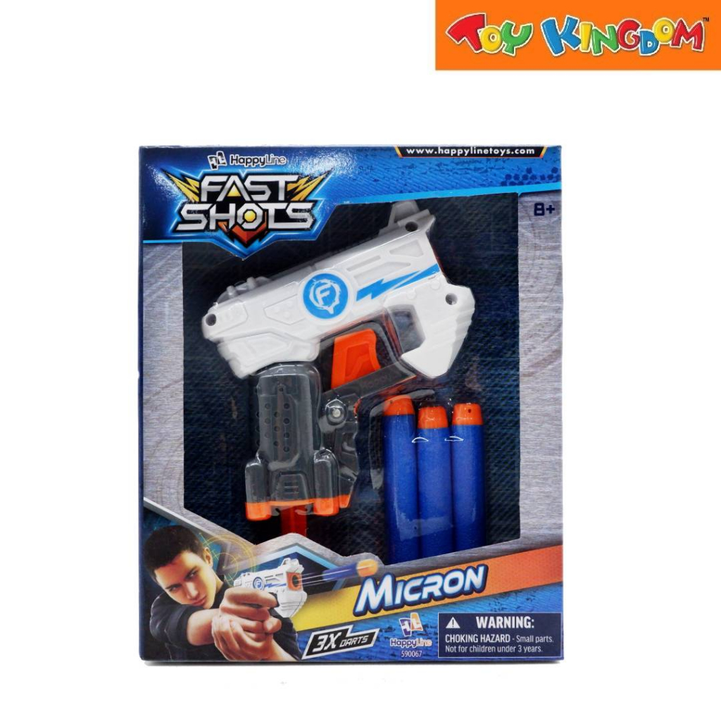 Happy Line Fast Shots Micron Foam Launcher Set 3 Foam Darts Blaster Toy ...