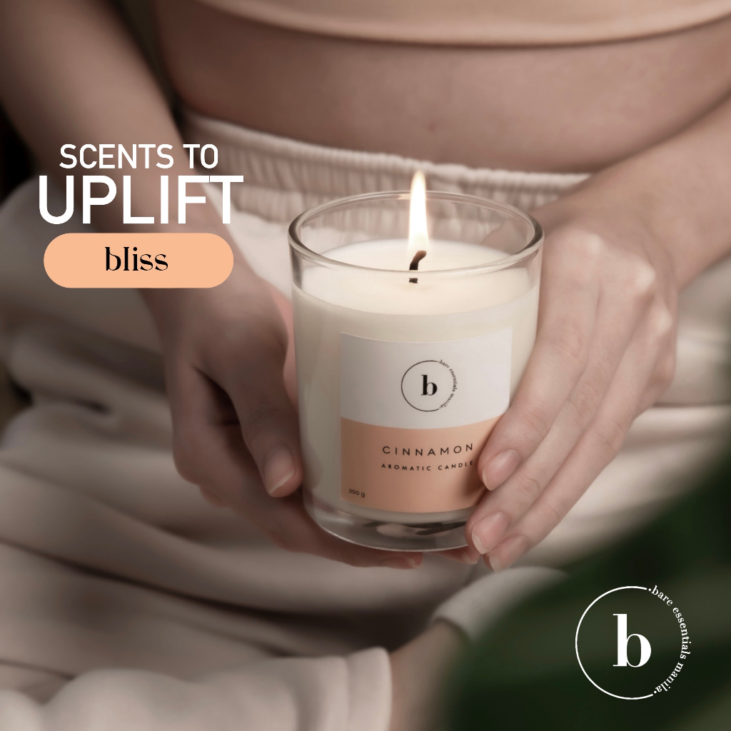 Happy Mood Soy Candle BARE ESSENTIALS MANILA -- Bliss | Shopee Philippines