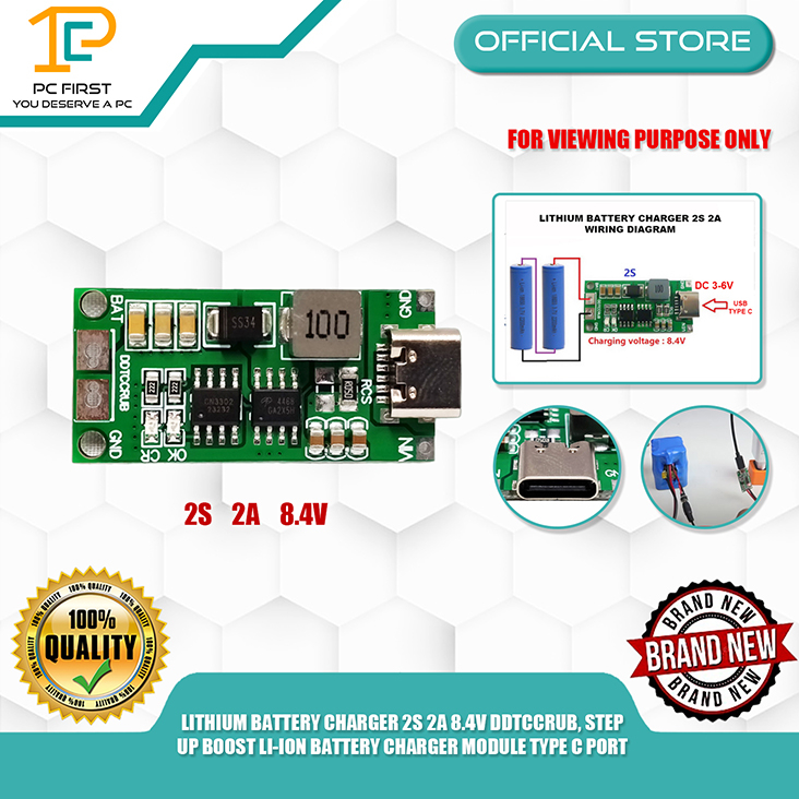 LITHIUM BATTERY CHARGER 2S 2A 8.4V DDTCCRUB, STEP UP BOOST LI-ION ...
