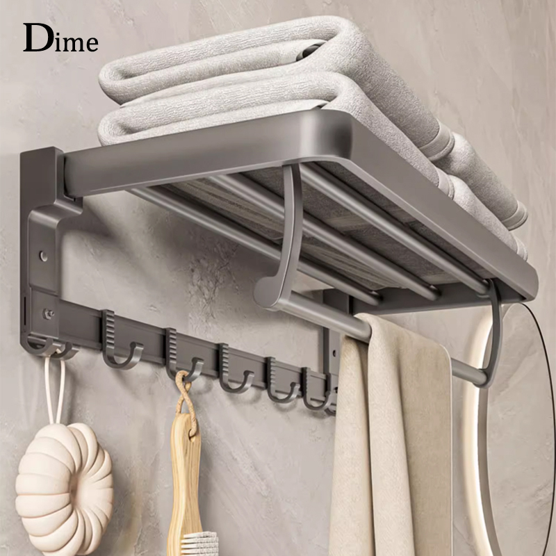 Dime Bathroom Organizer Towel Holder Rack Toilet Wall Mounting Free ...