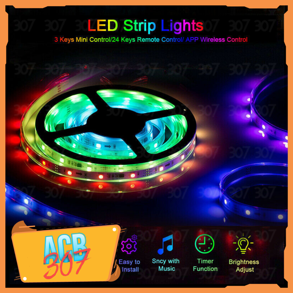 307 LED Strip Light RGB DC 12V LED Strip With Remote Control 5A Power ...