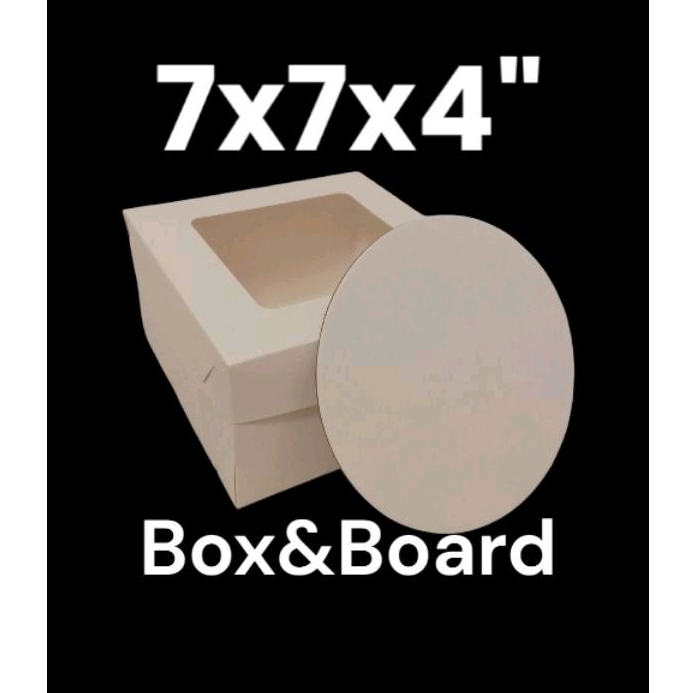 5 sets 7x7x4" Cake Box with Board | Shopee Philippines