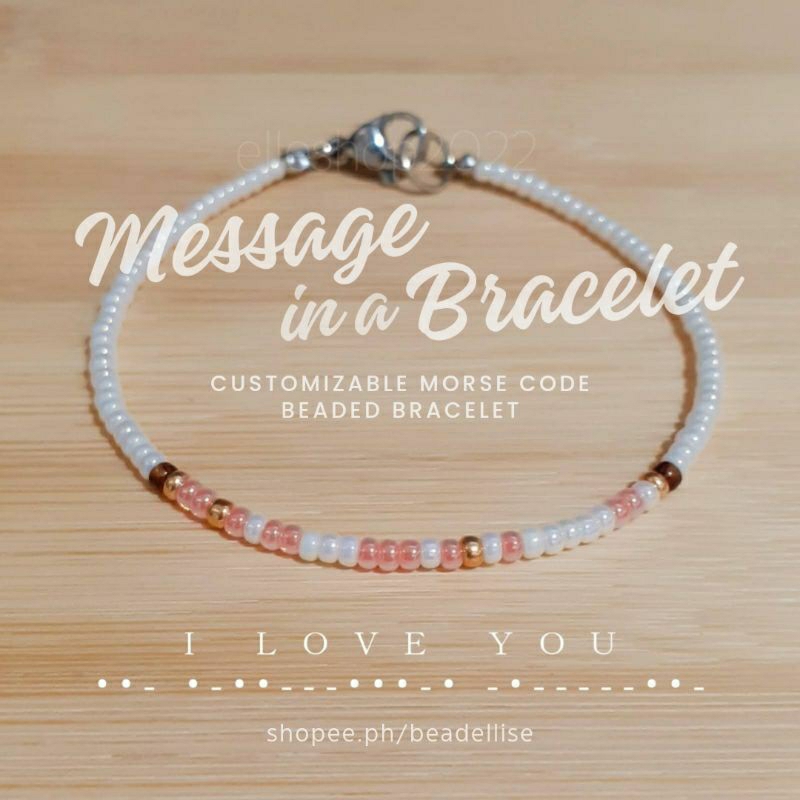 BEADELLISE Message in a Bracelet SET A | Customizable Morse Code Beaded ...