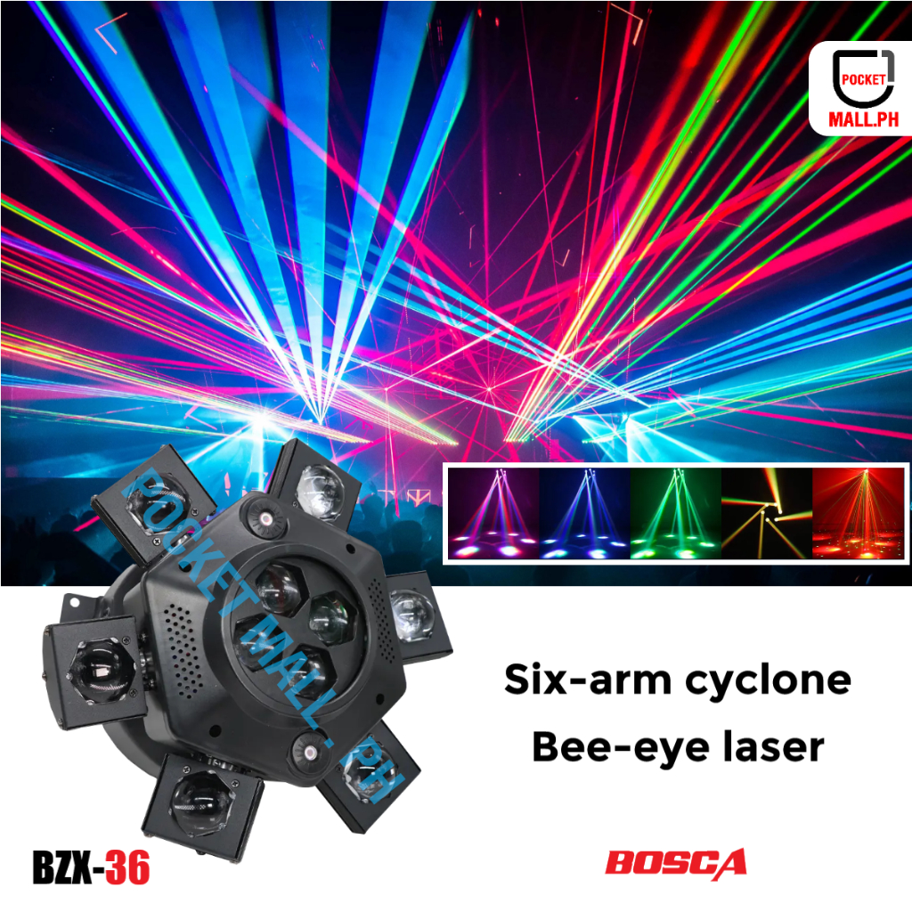 Bosca Six-arm cyclone Bee-eye laser Moving Head Disco Stage Light For ...