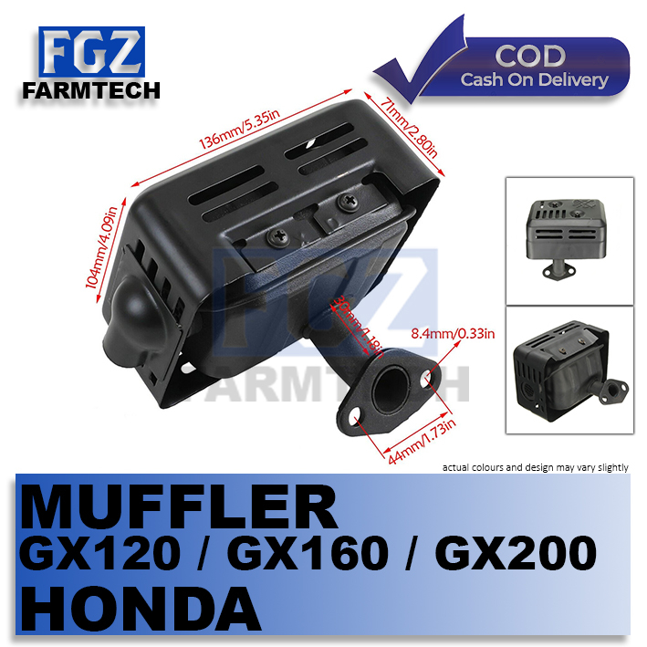 MUFFLER Honda GX120 GX160 GX200 5.5HP 6.5HP Assembly TAMBUTSO EXHAUST ...