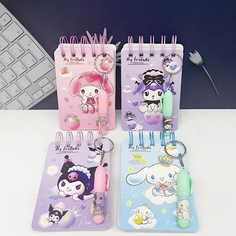 Sanrio cartoon 100 sheets notebook with pen hand ledger student coil ...
