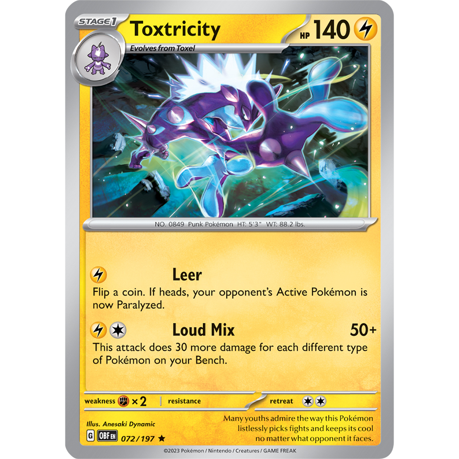 Toxtricity Rare Obsidian Flames Pokemon TCG Trading Card Game | Shopee ...