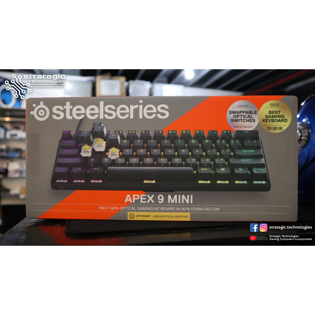 Steelseries Apex 9 Mini 60% Wired Omnipoint Adjustable Actuation Switch ...