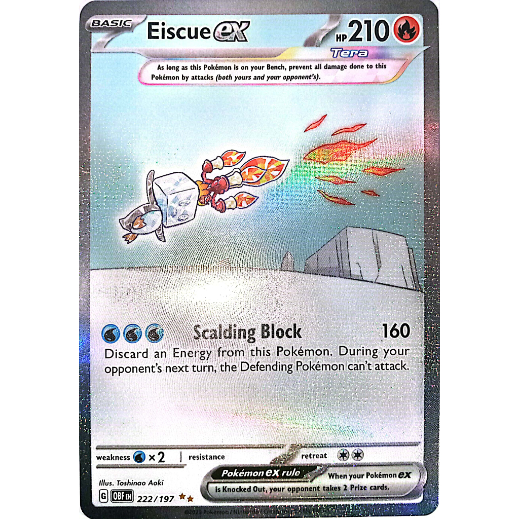Pokemon TCG Eiscue EX 222/197 Obsidian Flames Ultra Rare Full ...