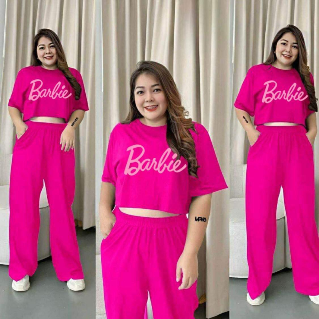 Plus Size Barbie Inspired Coordinates Trendy in wide leg pants with ...