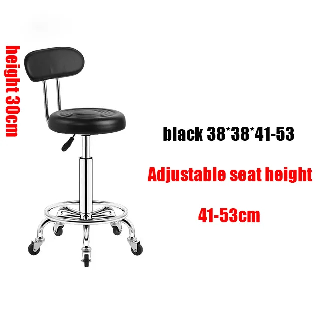 【Fast Delivery】Salon Stool Working Chair Ergonomics Round Stool Leather ...