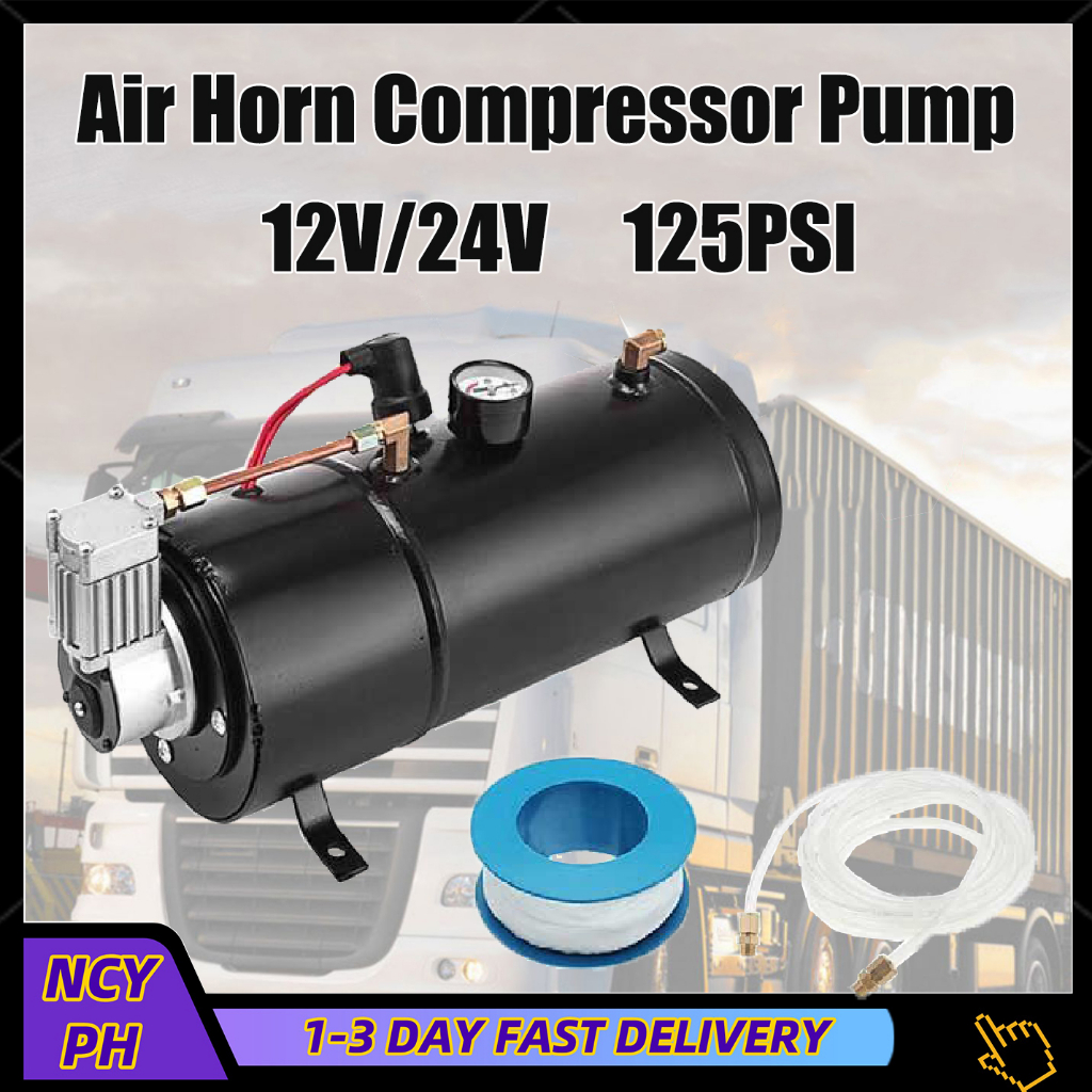 Universal 12V 125 PSI Air Horn Compressor Tank Pump | Shopee Philippines