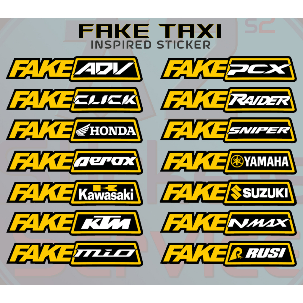 FAKE TAXI Inspired Motorcycle Sticker | Shopee Philippines
