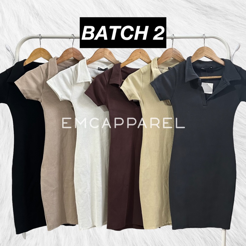 BATCH 2 - Z RA Polo Bodycon Dress (thick fabric) | Shopee Philippines