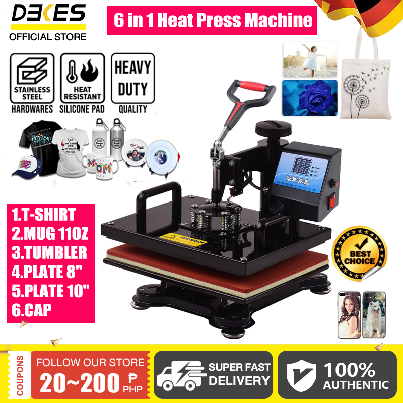 6 in 1 Multi function Heat Press Machine (T-Shirt Press/Mug Press/Plate ...