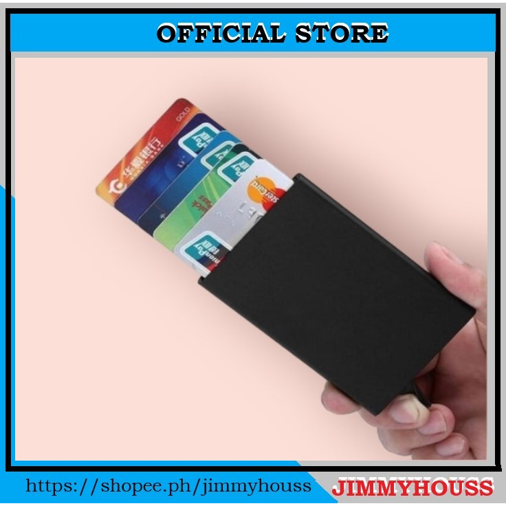 JH ID Card Holder Advanced Texture Metal Wallet Automatic Credit Card ...