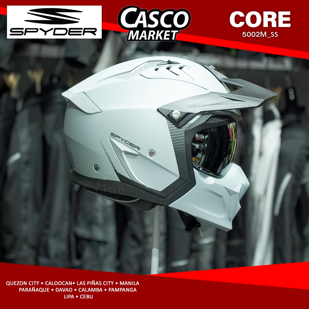 SPYDER CORE P PLAIN COLOR FULL FACE TO OPEN FACE MOTORCYCLE HELMET ...