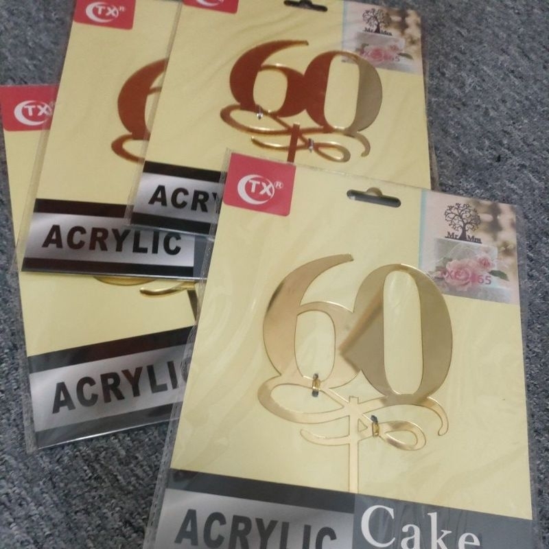 Happy 60th Cake Topper / 60th Birthday Cake Topper / 60th Acrylic Ccake ...
