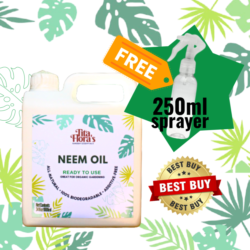 Ready to Use 1 LITER (1000ml) with 250ml Sprayer bottle, Neem Oil spray ...