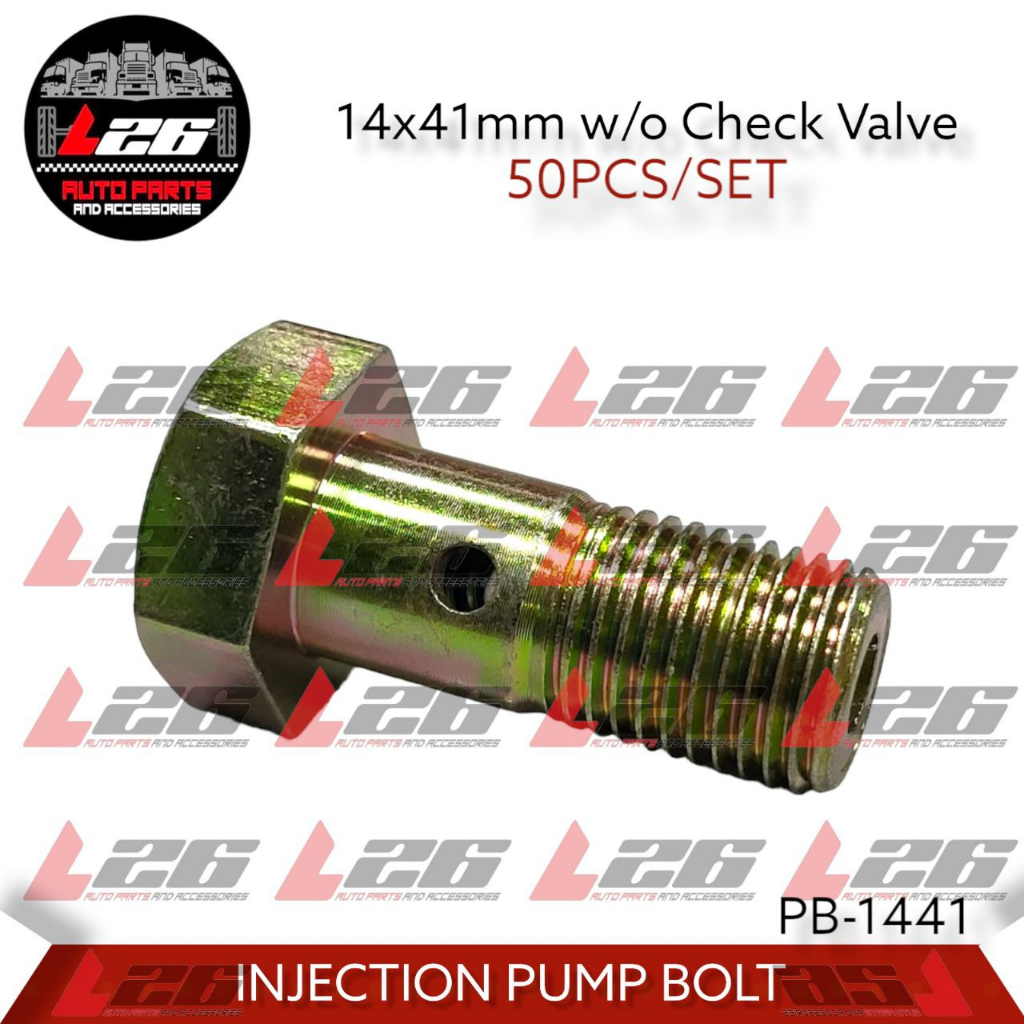 50PIECES INJECTION PUMP BOLT w/o Check Valve 14x41mm Gold | Shopee ...