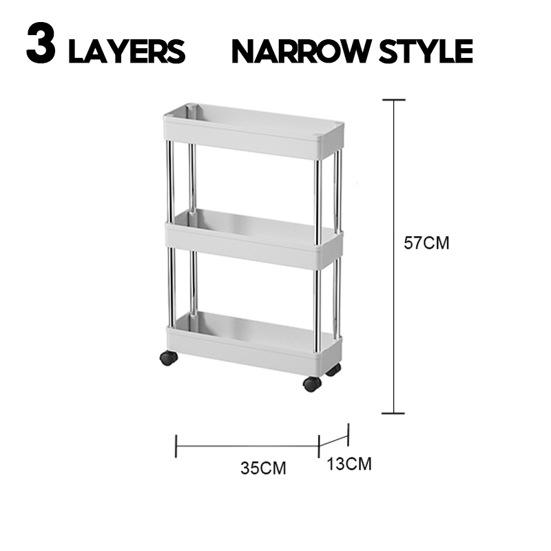 Pelise 4 Layer Moving Rack Kitchen Storage Shelf Wall Cabinets Home ...