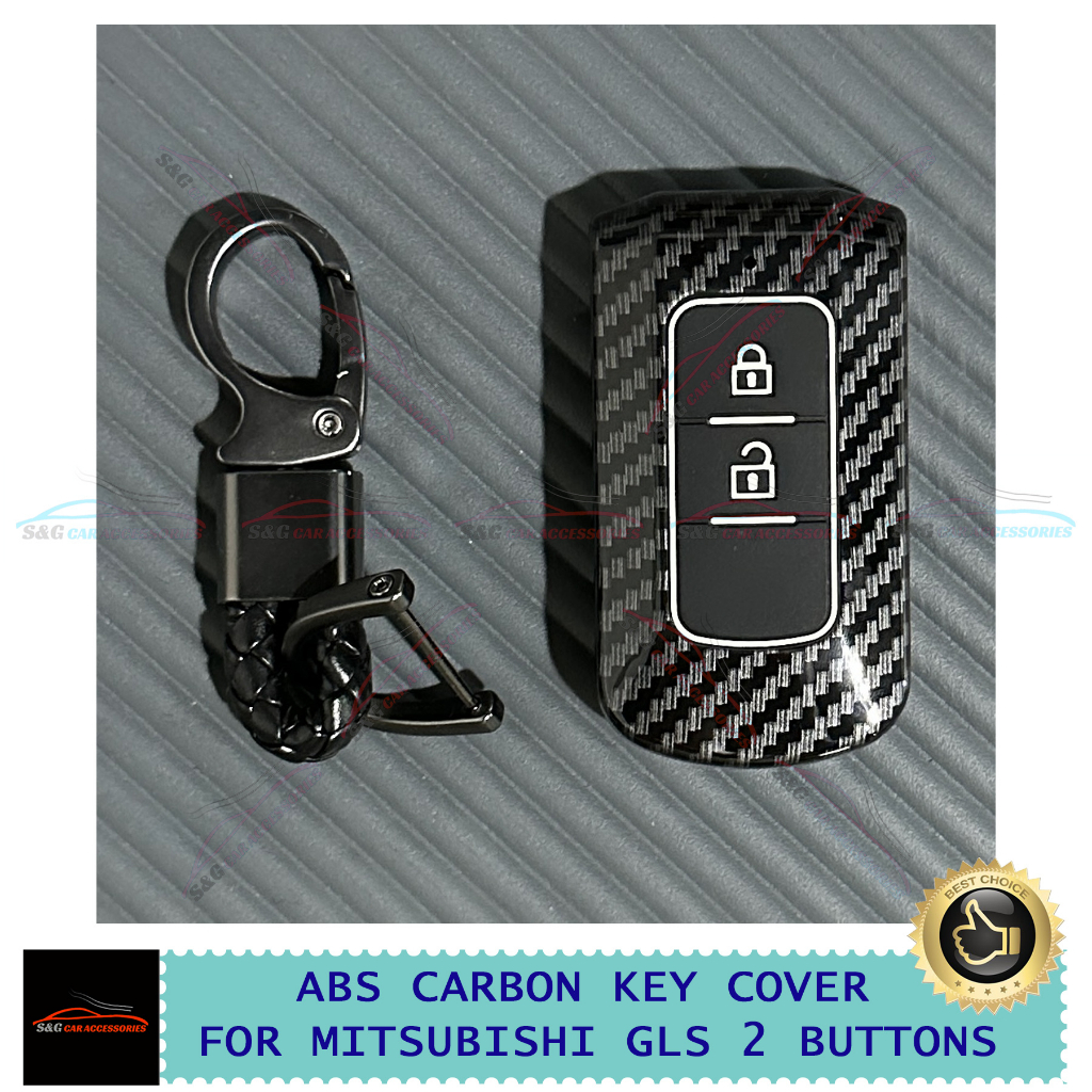 ABS Carbon Fiber Hard Plastic Key Cover for Mitsubishi Mirage, Xpander ...