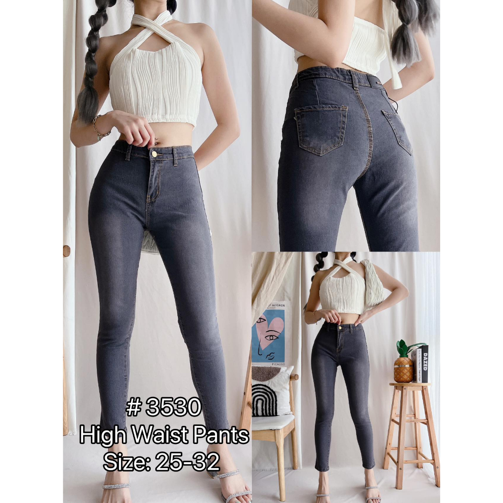 Six colors joni high waist denim maong jeans skinny pants jeans ...